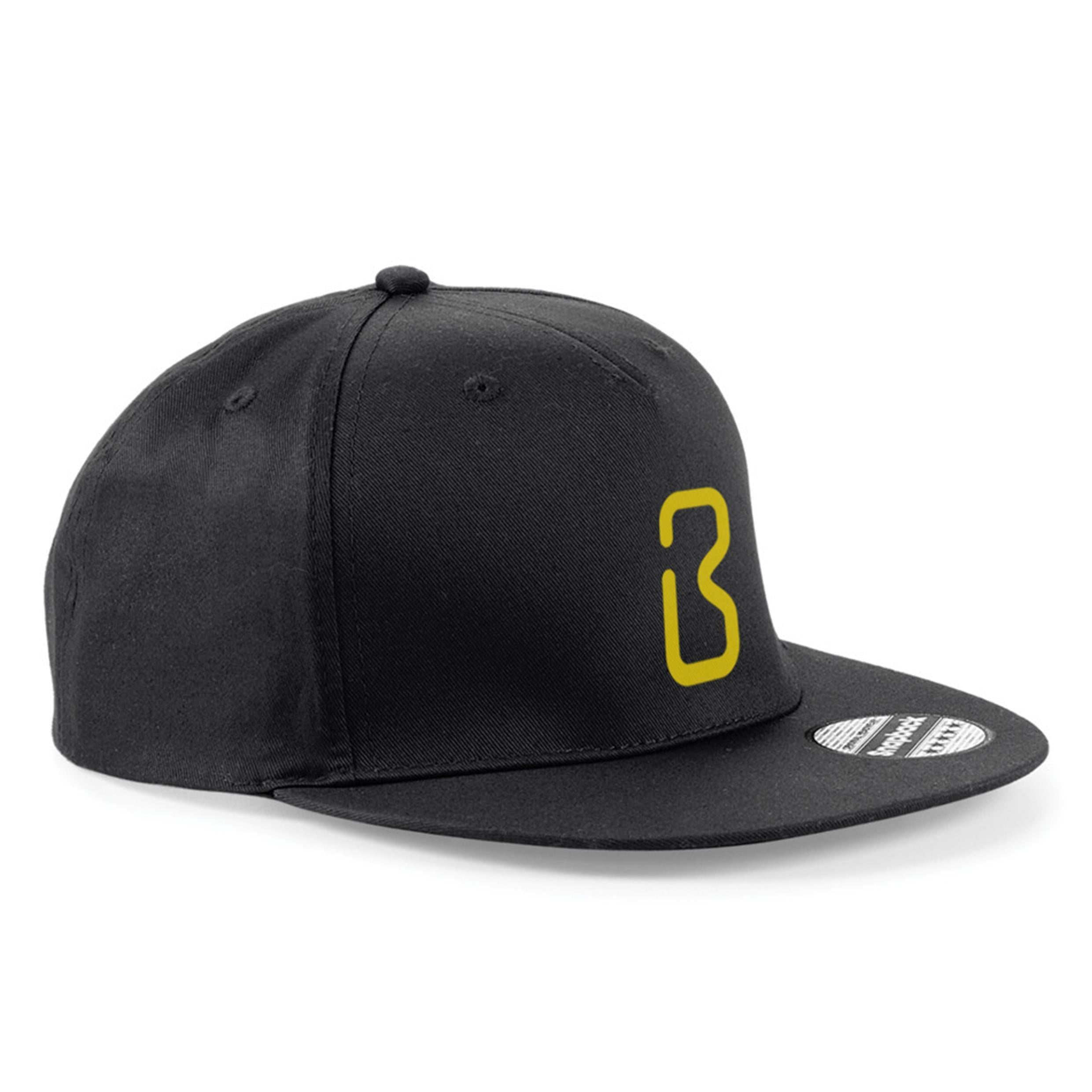 BIG BEN Flat Peak Snapback Cap Black